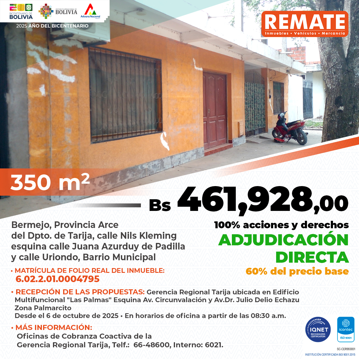 Bienes Inmuebles, Vehículos y Mercancía en Remate | Aduana Nacional